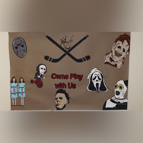 homemade | Holiday | Hand Painted Horror Movie Themed Banner | Poshmark